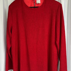 Vintage Red Textured Blouse Top, Women's Elegant Top - Etsy