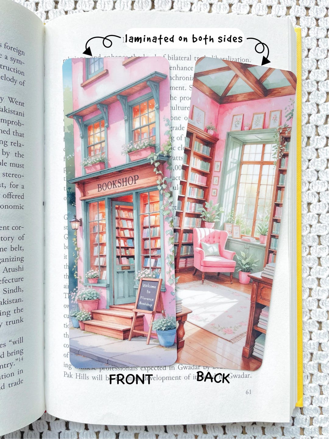 Bookshop Bookmark: Double-sided Illustrated, Laminated Bookmark - Etsy UK