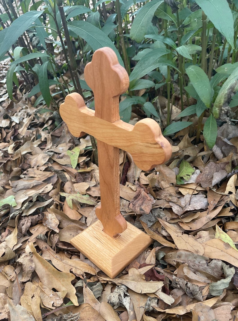 Handmade Byzantine-style Cross With Base Walnut or Cherry Wood Cross ...