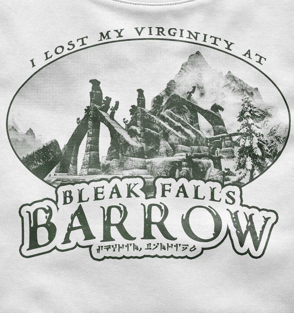 I Lost My Virginity at Bleak Falls Barrow Shirt | Skyrim Shirts, Elder Scrolls Tee, Funny Video ...