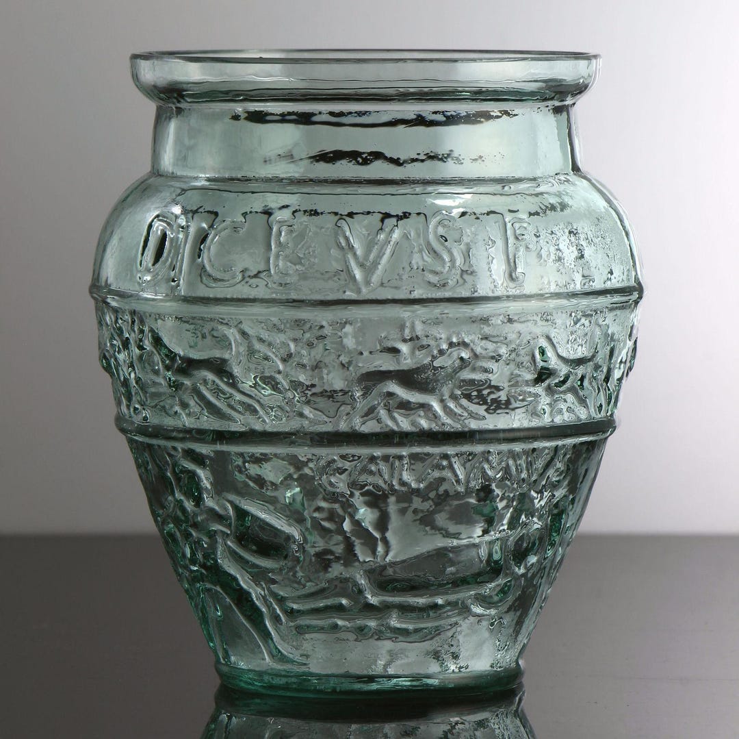 Roman Circus Beaker Showing Gladiators (051a in Blue-green Glass) - Etsy