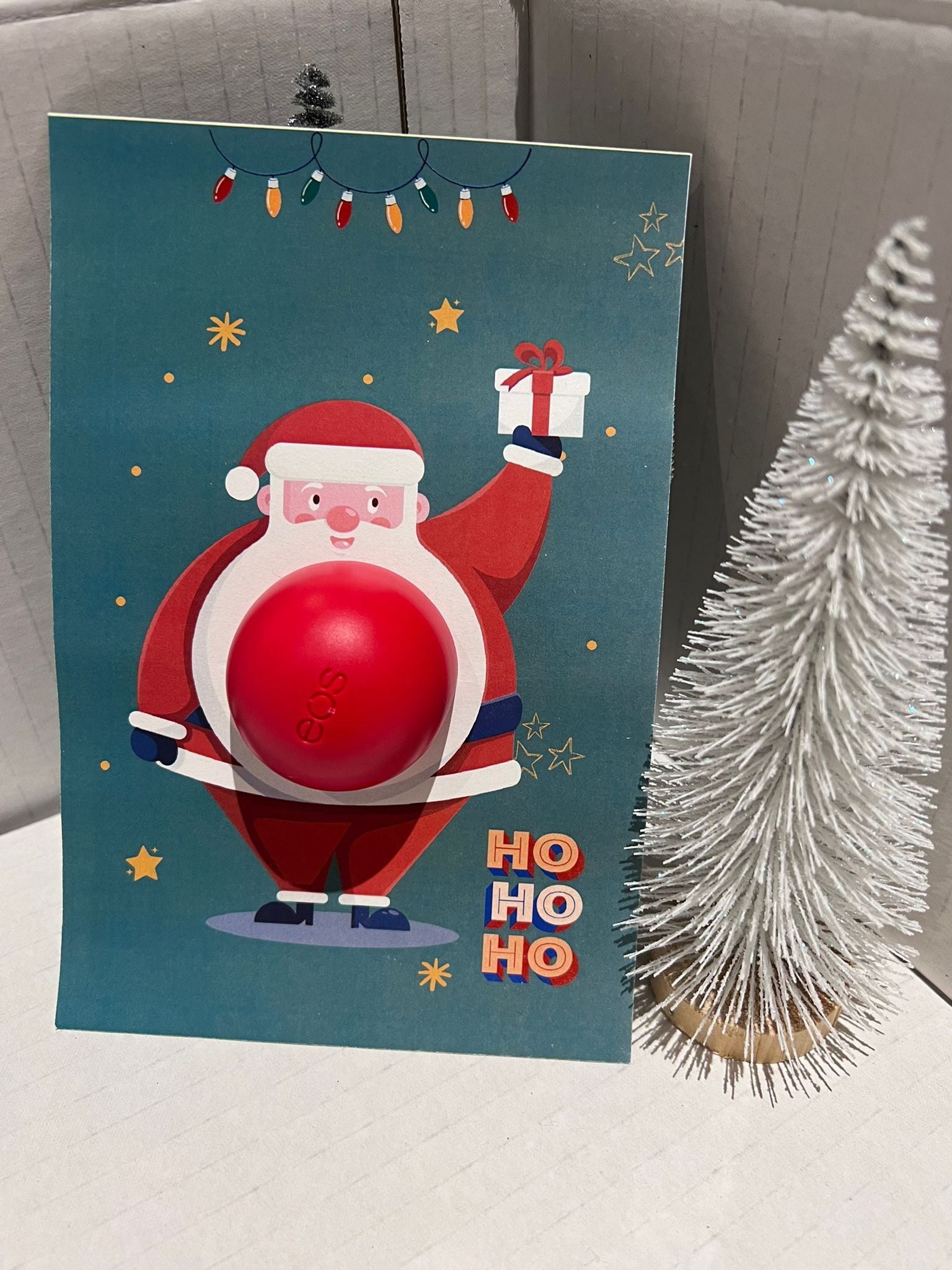 Santa EOS Lip Balm Printable Christmas Holiday Card - Etsy