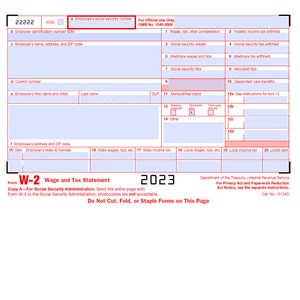 W2 Forms2023editable Plus W3 Transmittal Form PDF - Etsy