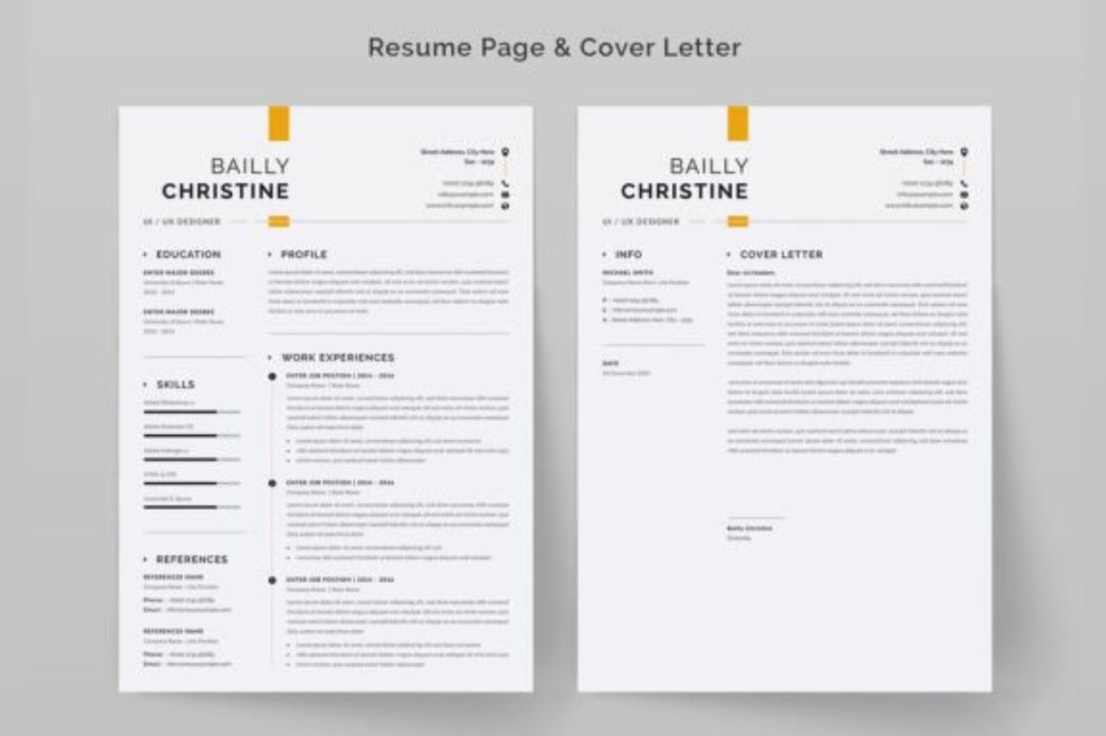 RESUME CV TEMPLATE - Etsy