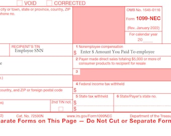 1099 Template 2022 - Etsy