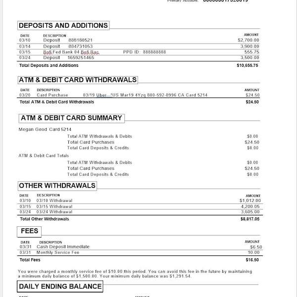 Bank Statements - Etsy