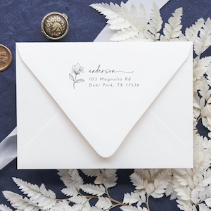 Floral Address Stamp | Home Address Stamp | Gardening Gift | Save the ...