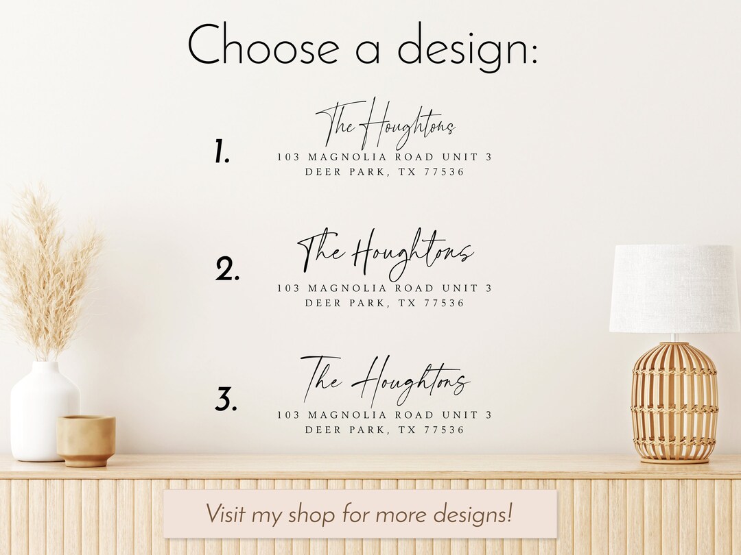 Elegant Address Stamp | Return Address Stamp | Engagement Gift | Newly ...