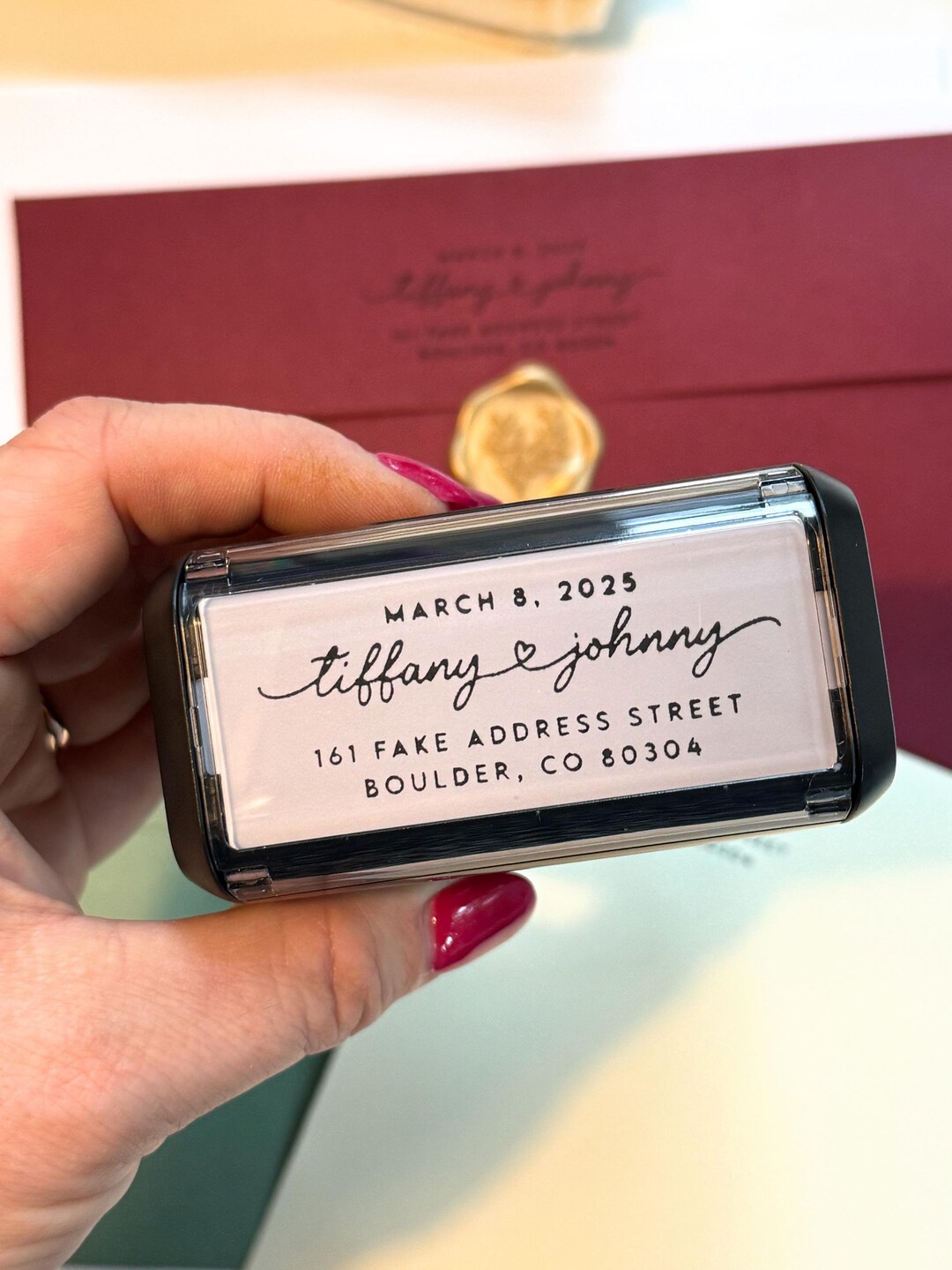 Save the Date Stamp | Wedding Stamp | Return Address Stamp | Custom ...