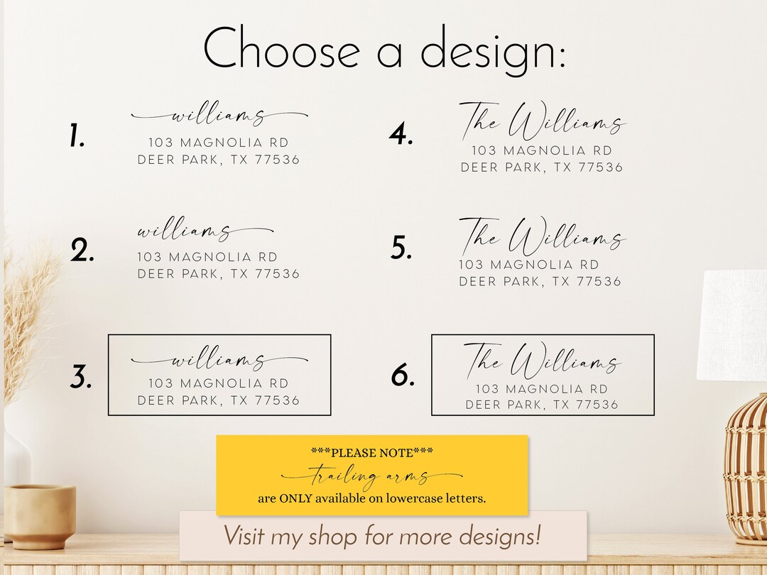 Modern Custom Stamp | Address Stamp | Personalized Stamp | Return ...
