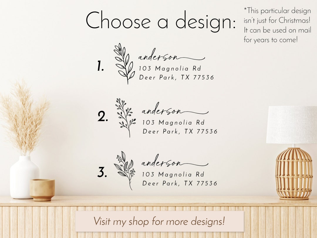 Christmas Address Stamp | Christmas Card Stamp | Housewarming Gift ...