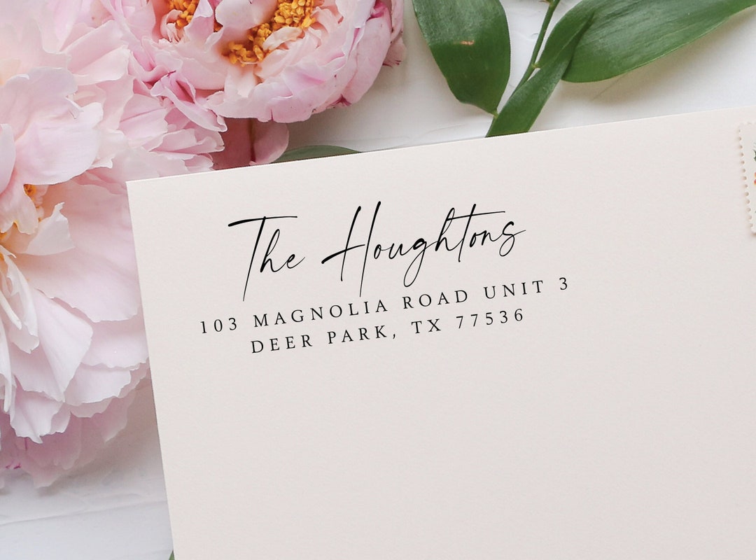 Elegant Address Stamp Return Address Stamp Engagement Gift Newly ...