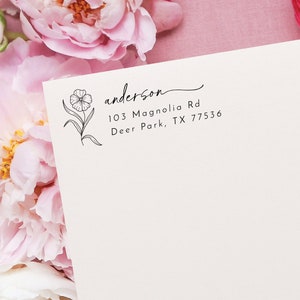 Floral Address Stamp | Home Address Stamp | Gardening Gift | Save the ...