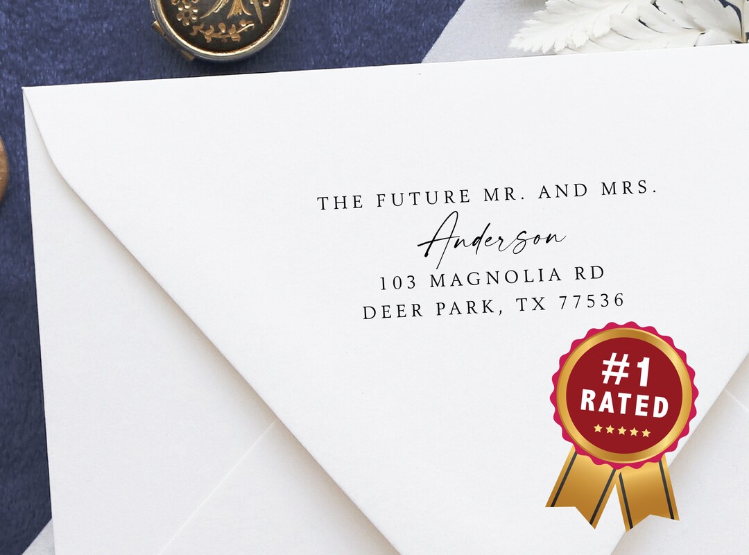 Future Mr. Mrs. Gift | Return Address Stamp | Custom Stamp | Engagement ...