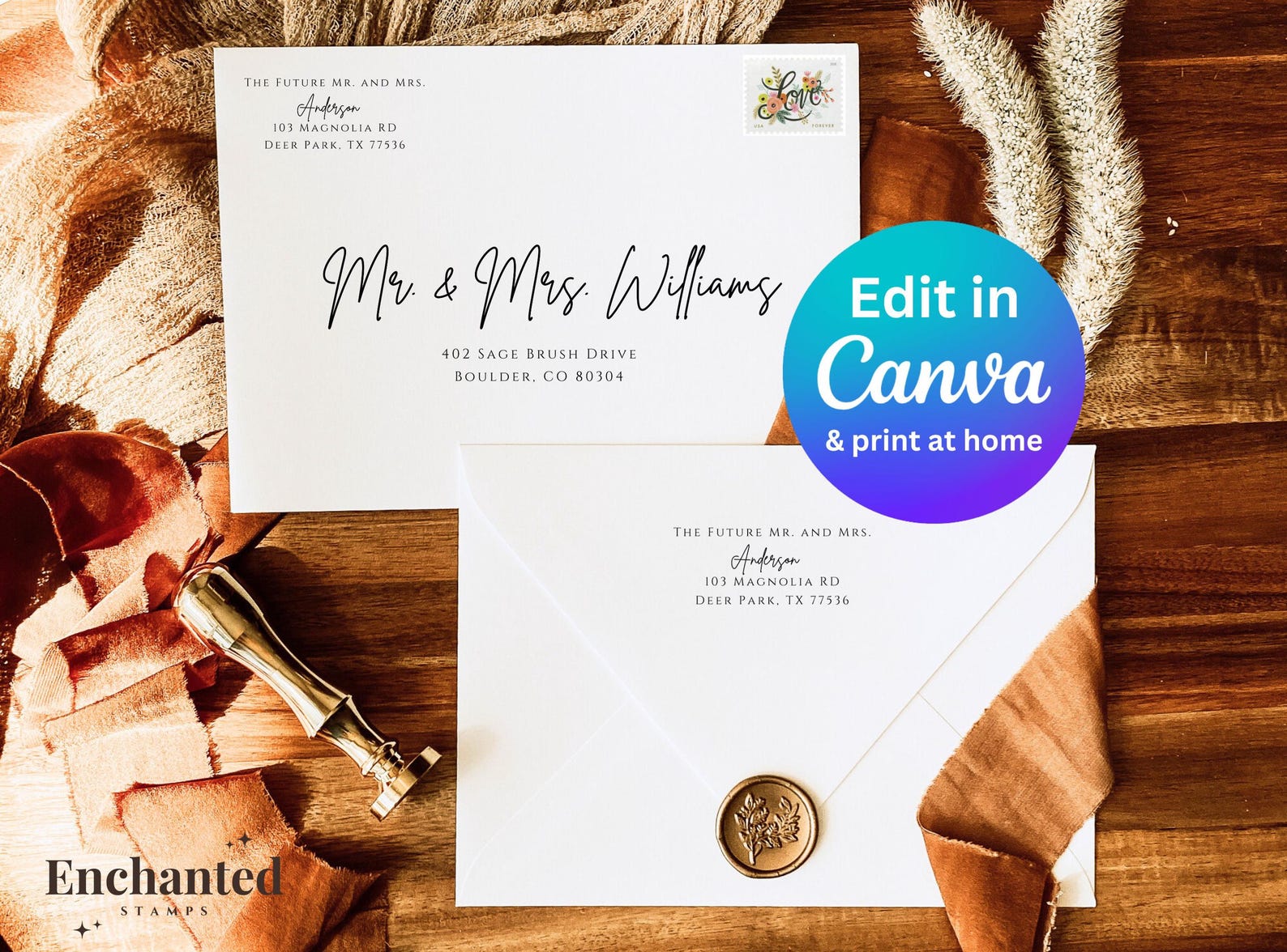 Elegant Envelope Label Template, DIY Address Label, Wedding Template ...