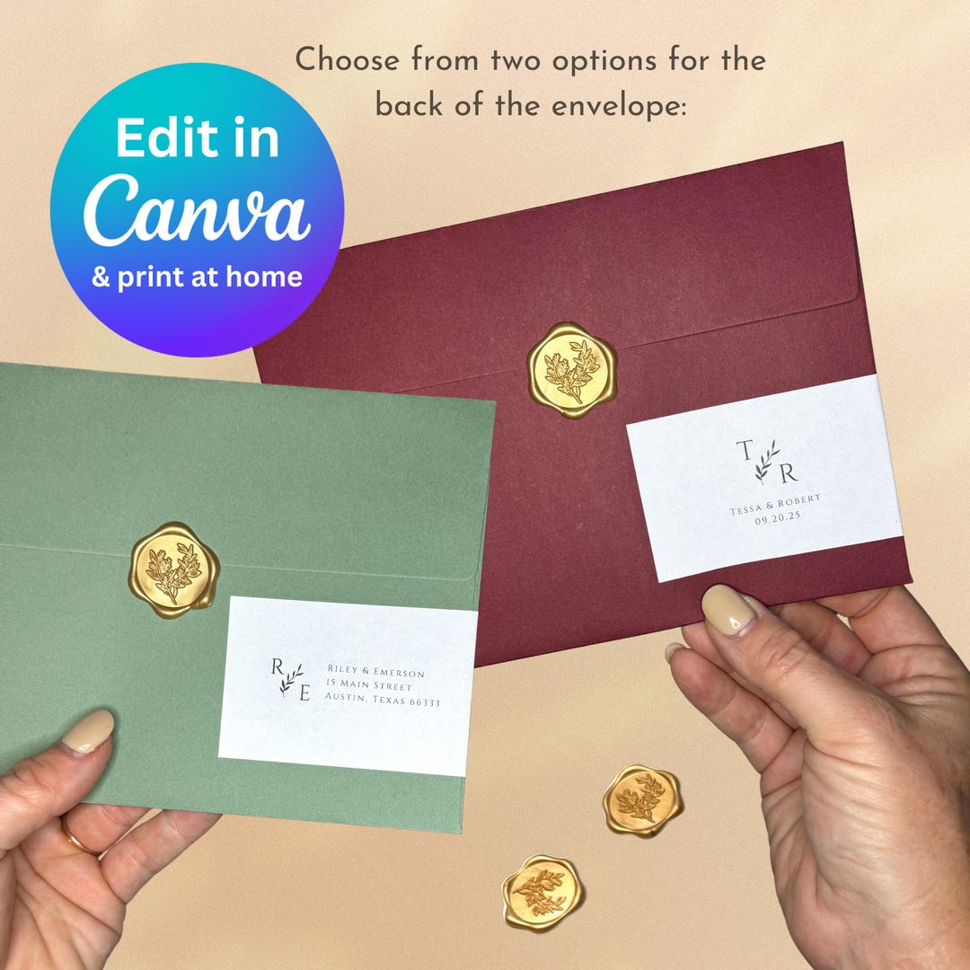 Wedding Monogram Address Labels Template, Wedding Template, Wedding ...