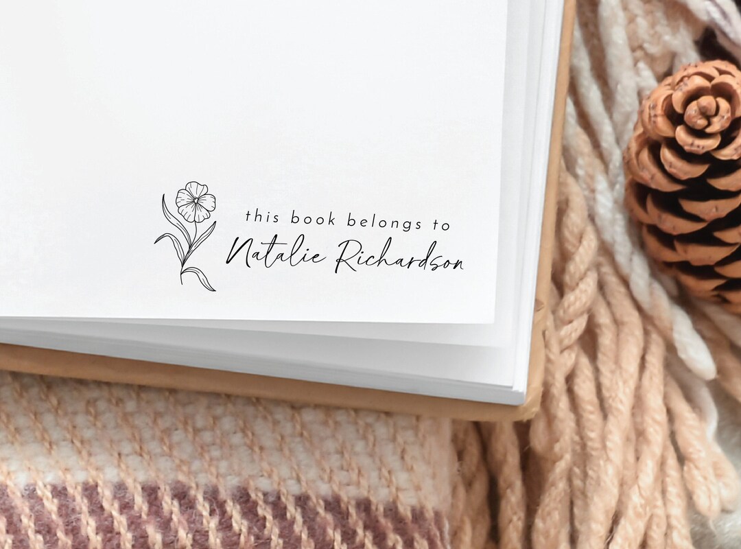Floral Book Stamp | Book Lover Gift | This Book Belongs to Stamp ...