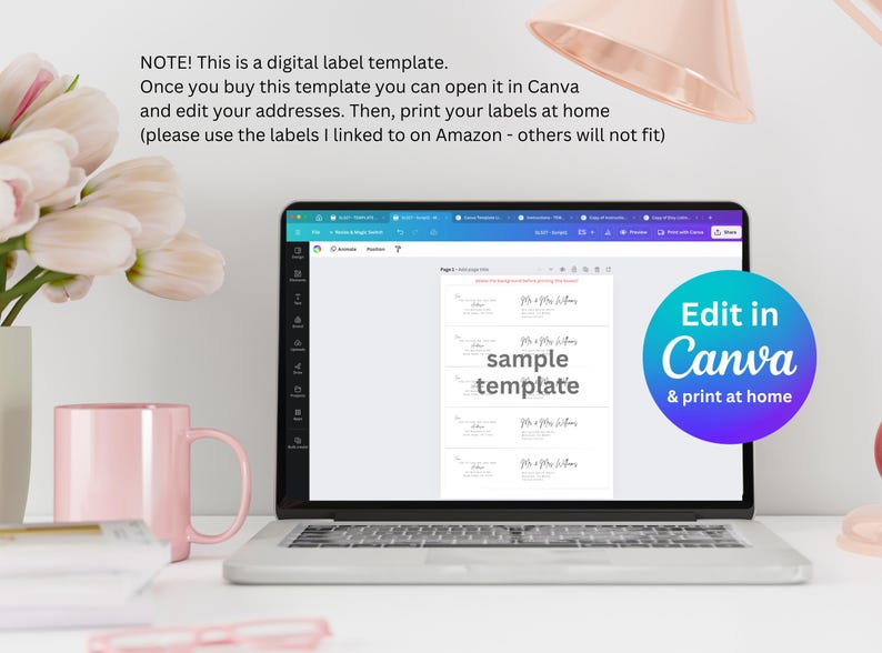 Canva Address Labels Template, Wedding Template, Wedding Envelopes ...