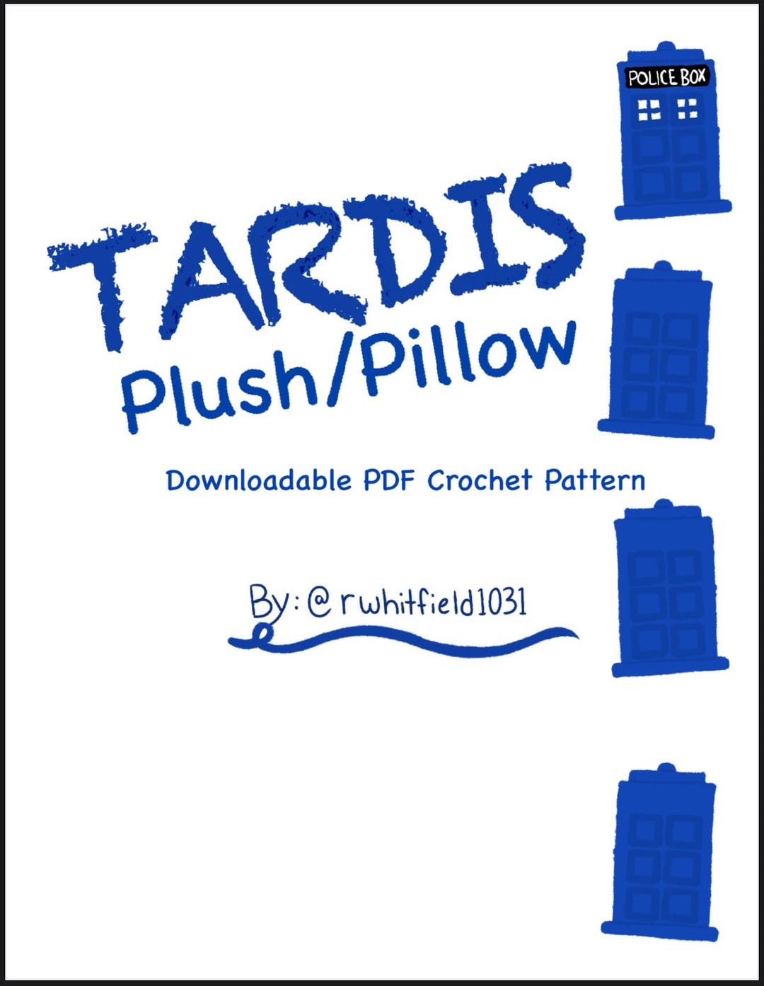 TARDIS Plush/pillow Crochet Pattern (PDF Download) - Etsy