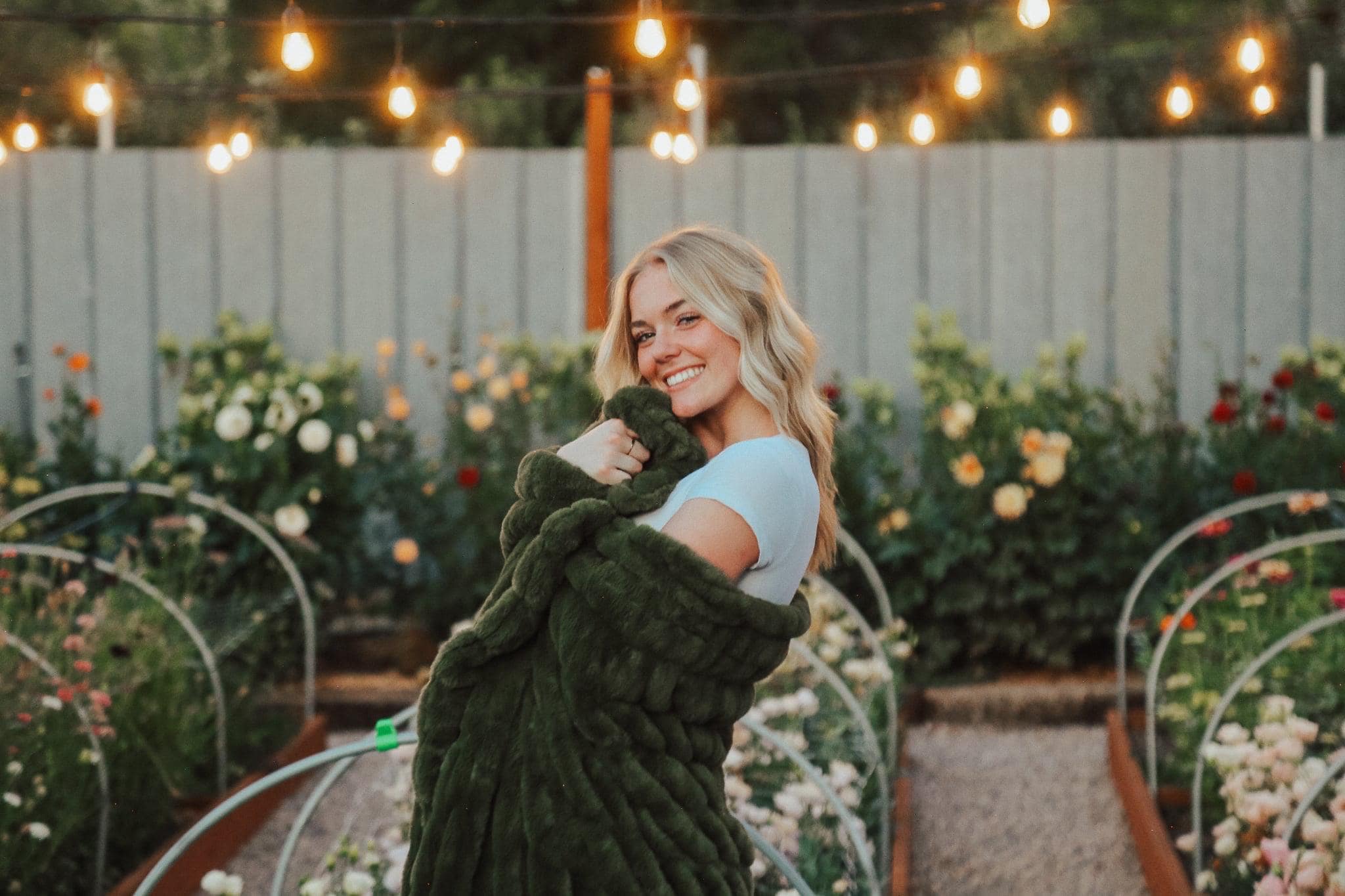 Moss Green Minky Blanket – Luxury Ruched Faux Fur Throw, Soft Cozy ...