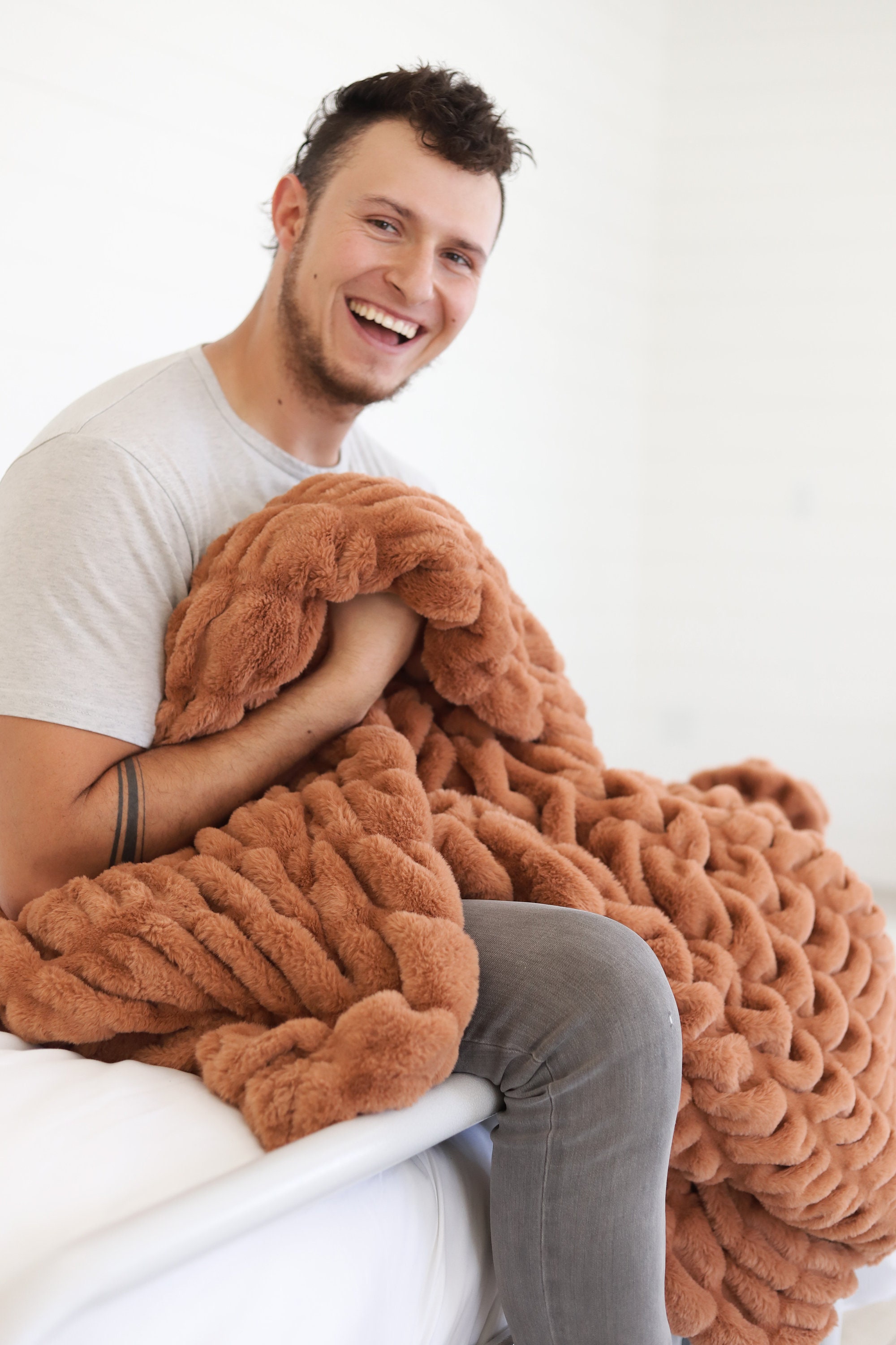 Copper Minky Blanket, Minky Throw Blanket, Faux Fur Blanket, Plush ...