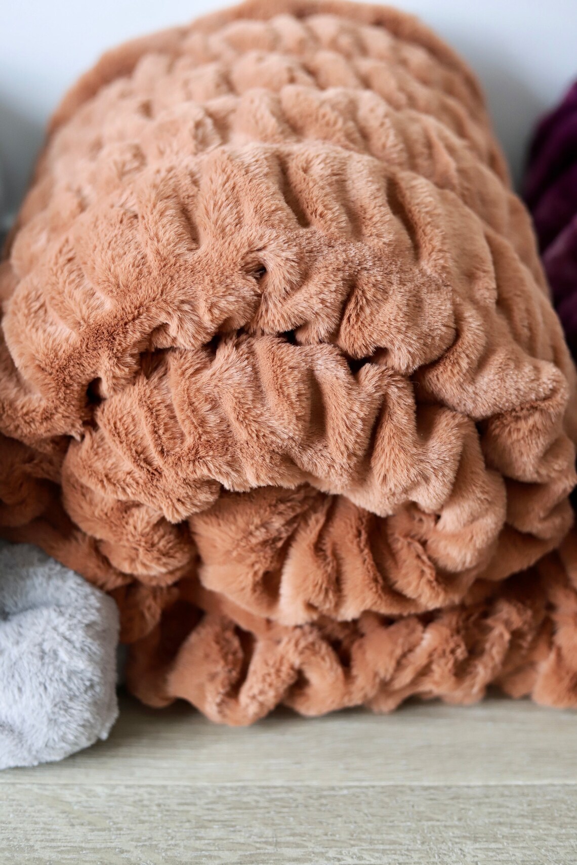 Copper Minky Blanket Minky Throw Blanket Faux Fur Blanket - Etsy