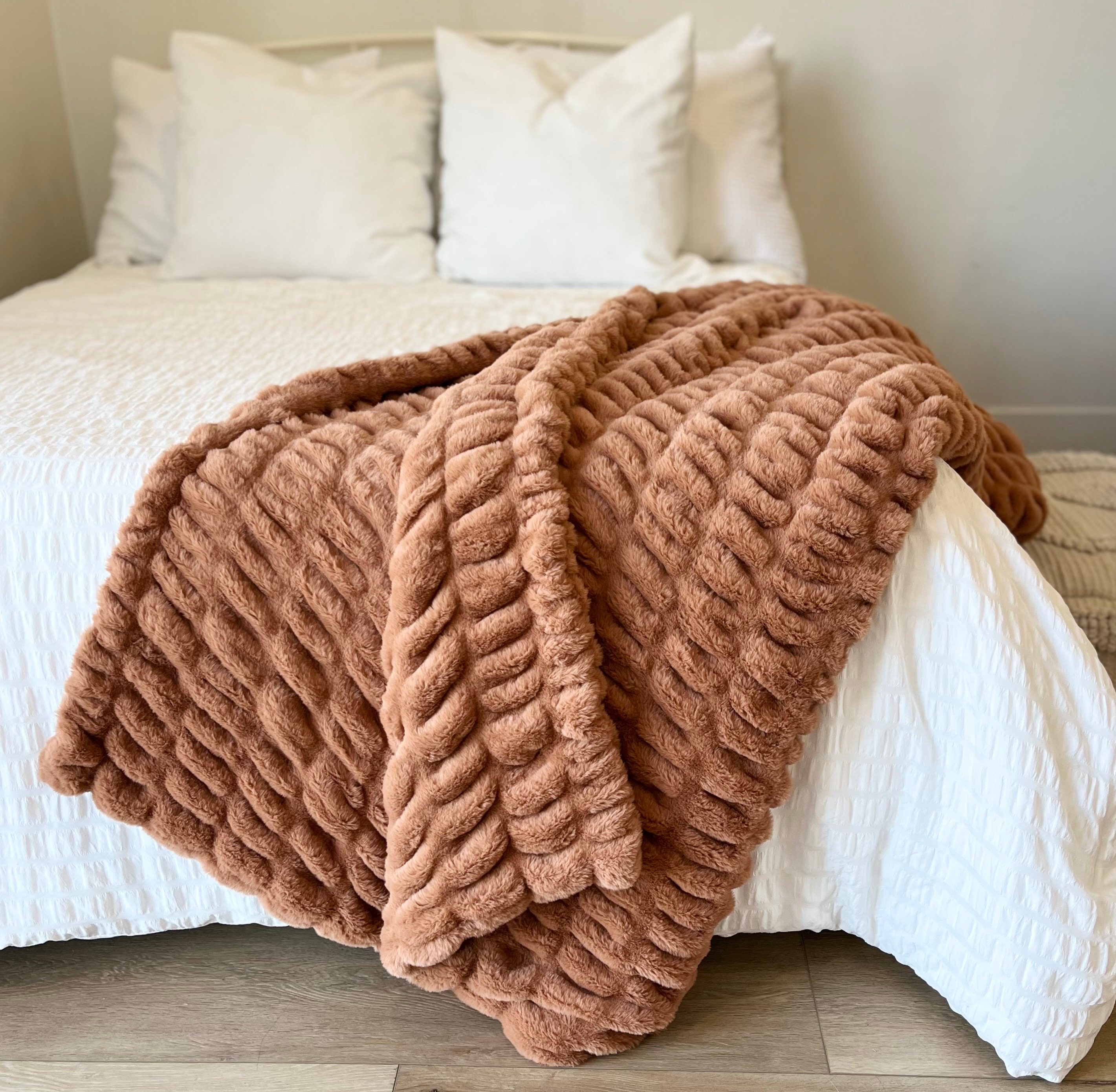 Rust Minky Blanket, Minky Blanket, Adult Minky Blanket, Light Copper ...