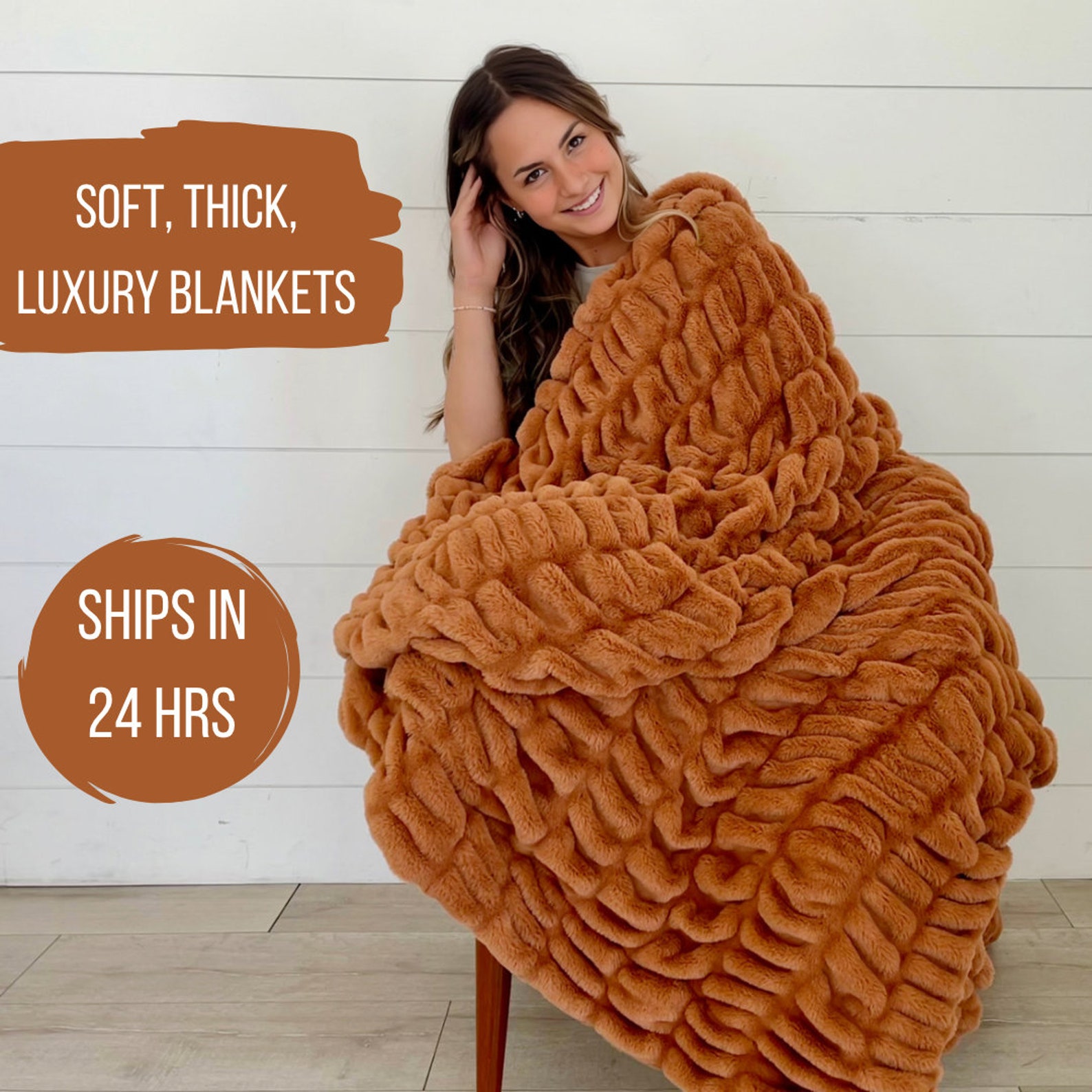 Copper Minky Blanket Minky Throw Blanket Faux Fur Blanket - Etsy