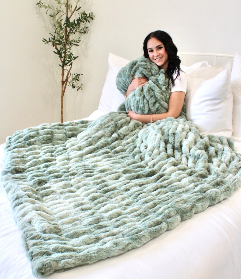 Plush Green Minky Blanket, Thick Soft Green Minky Blanket, Christmas Gifts, Soft Minky Blanket ...