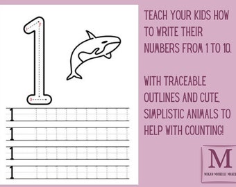 Learn to Write 1-10, Valentine's Day Learn to Write Numbers, Printable ...