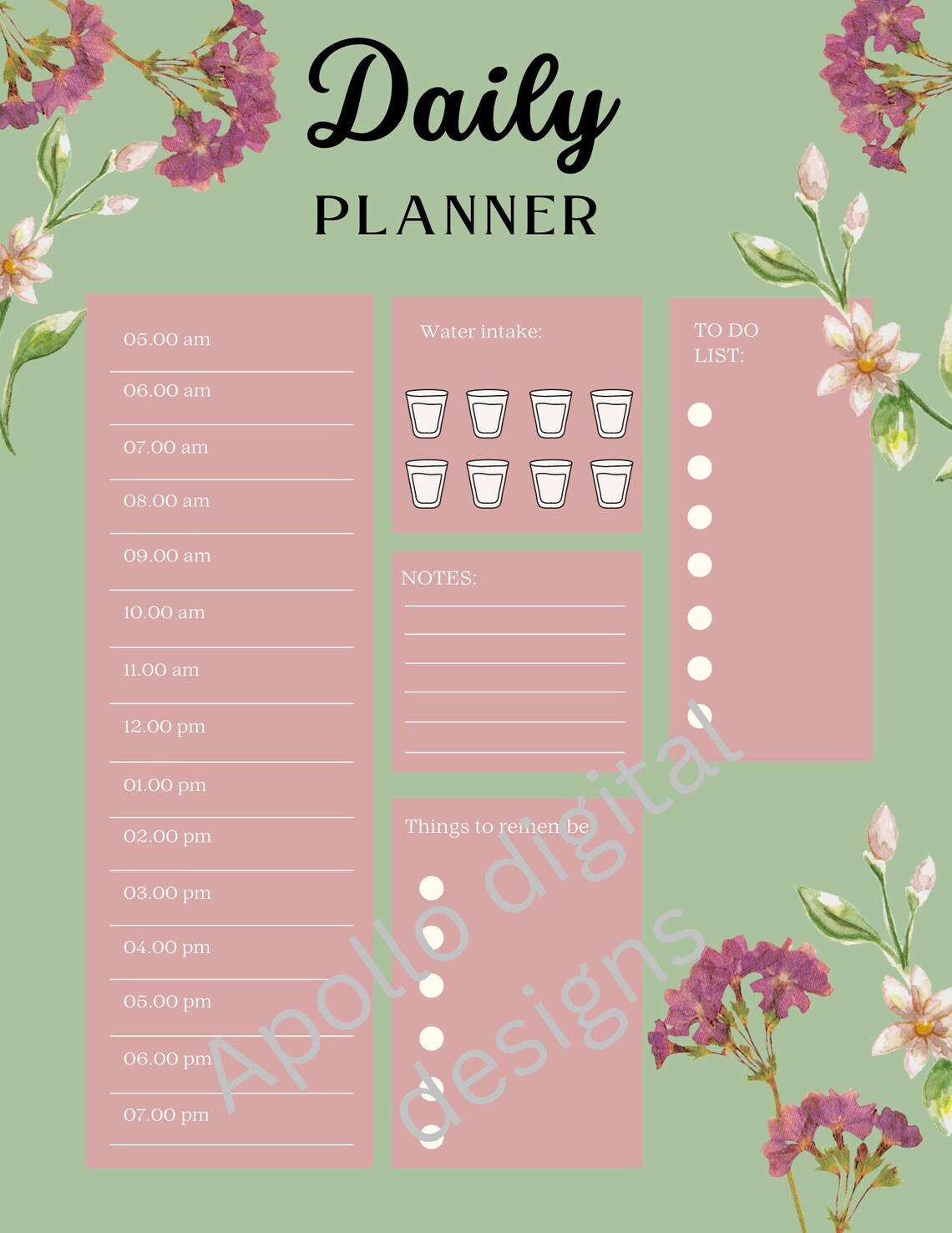 Cottage Core Daily Planner - Etsy