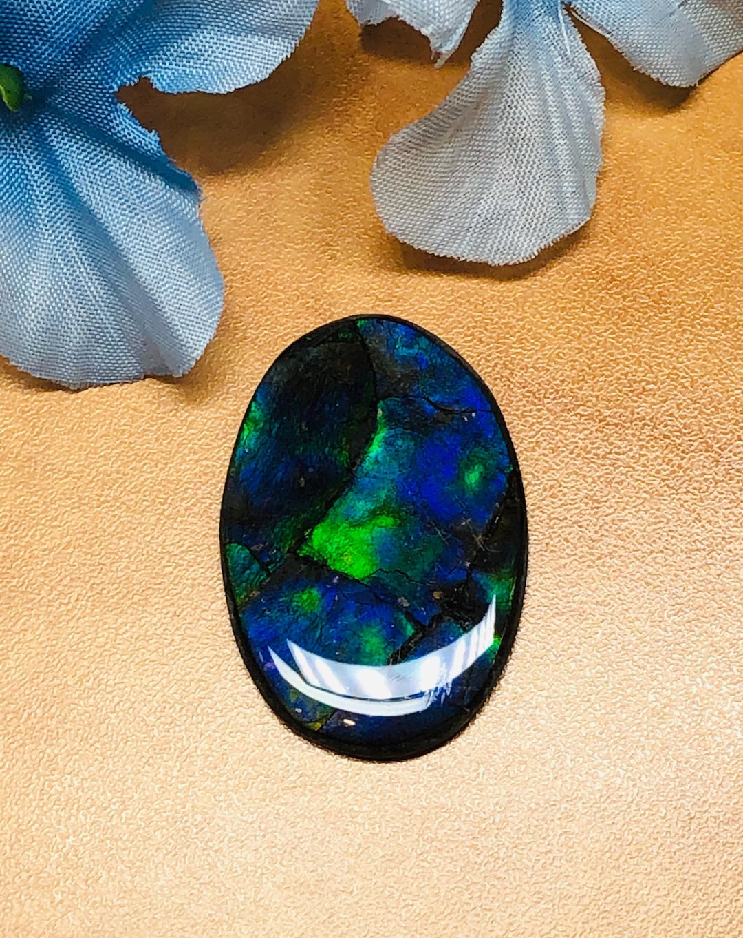 Ammolite Gemstone Blue Green Stone Ammolite Pendant Stone Gemstone ...