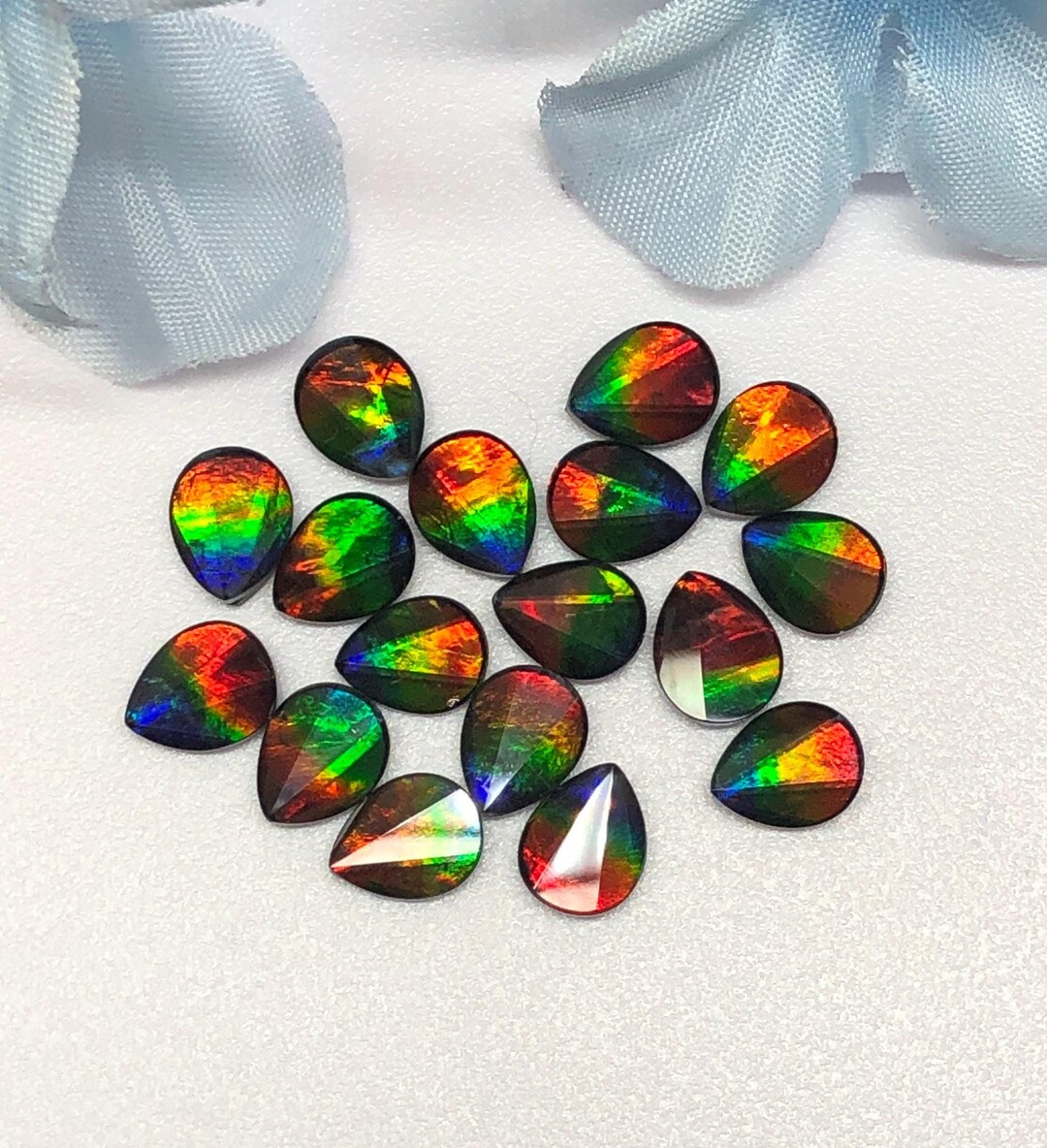 Ammolite Triplets AAA 10x8 Mm Pear Shape Ammolite Gemstone Jewelry ...