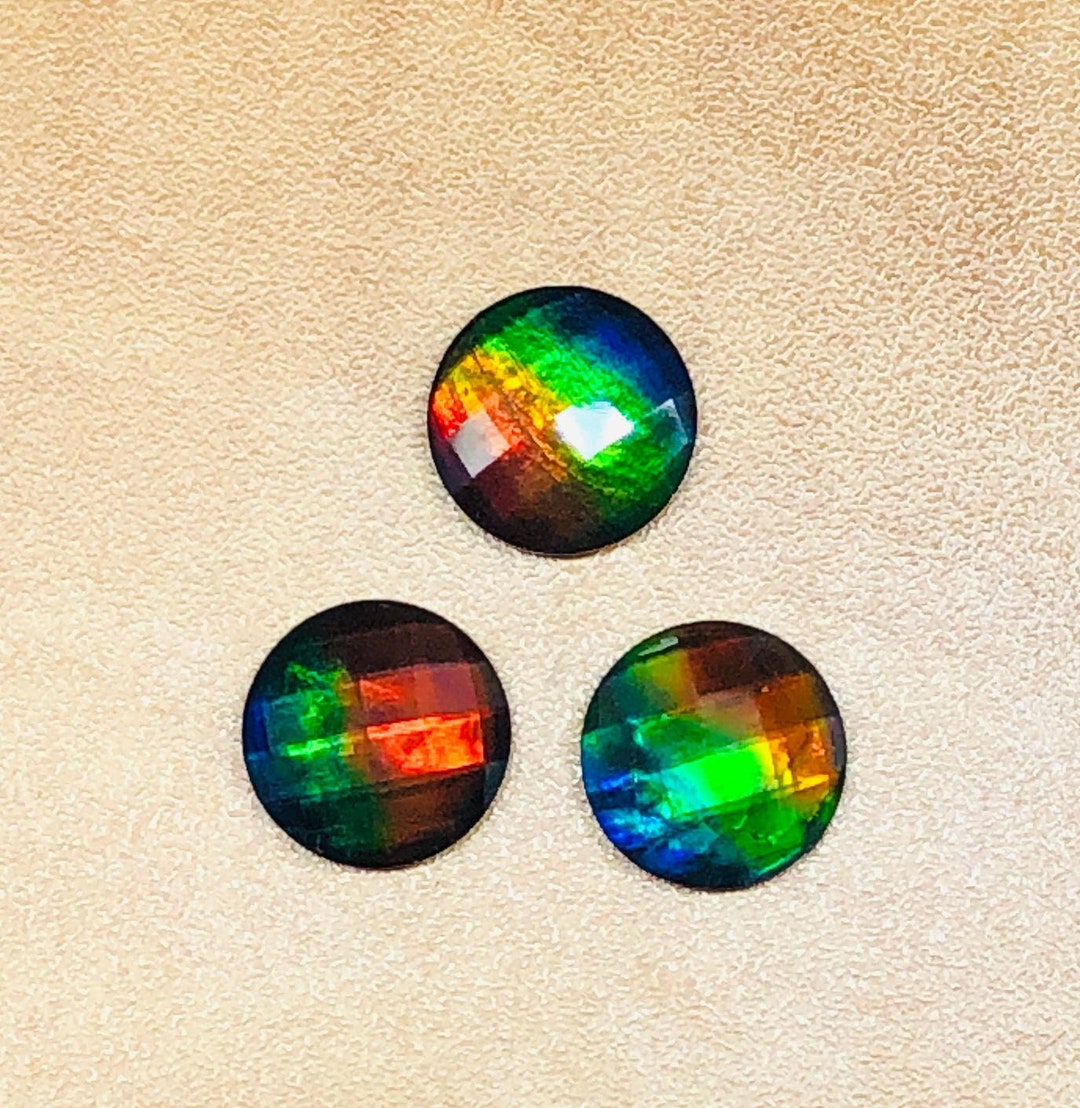 AAA Ammolite Gemstone Triplets: 14mm Round Calibrated Stones - Etsy