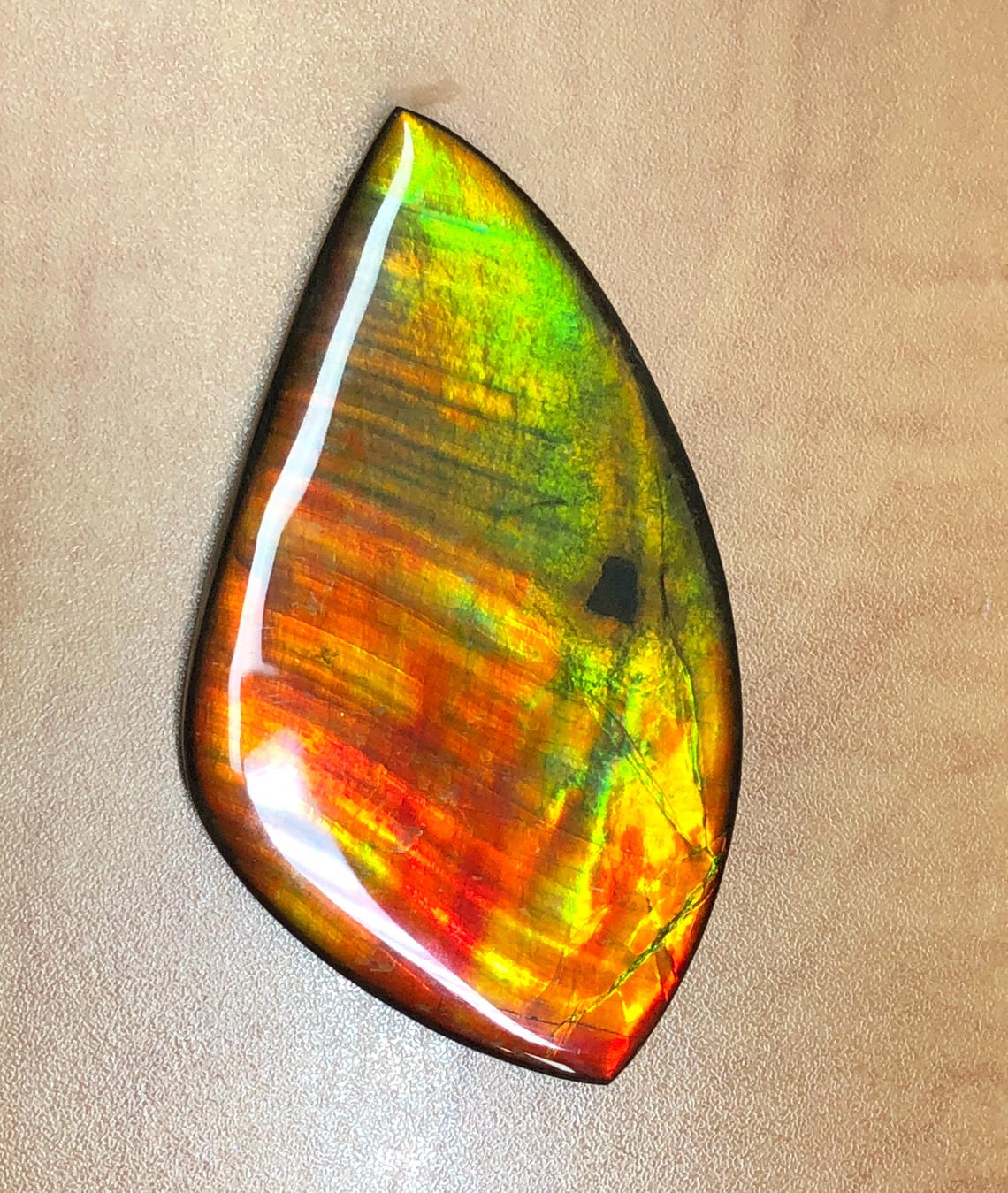 Collector Ammolite Gemstone: Red, Green, and Yellow - Etsy