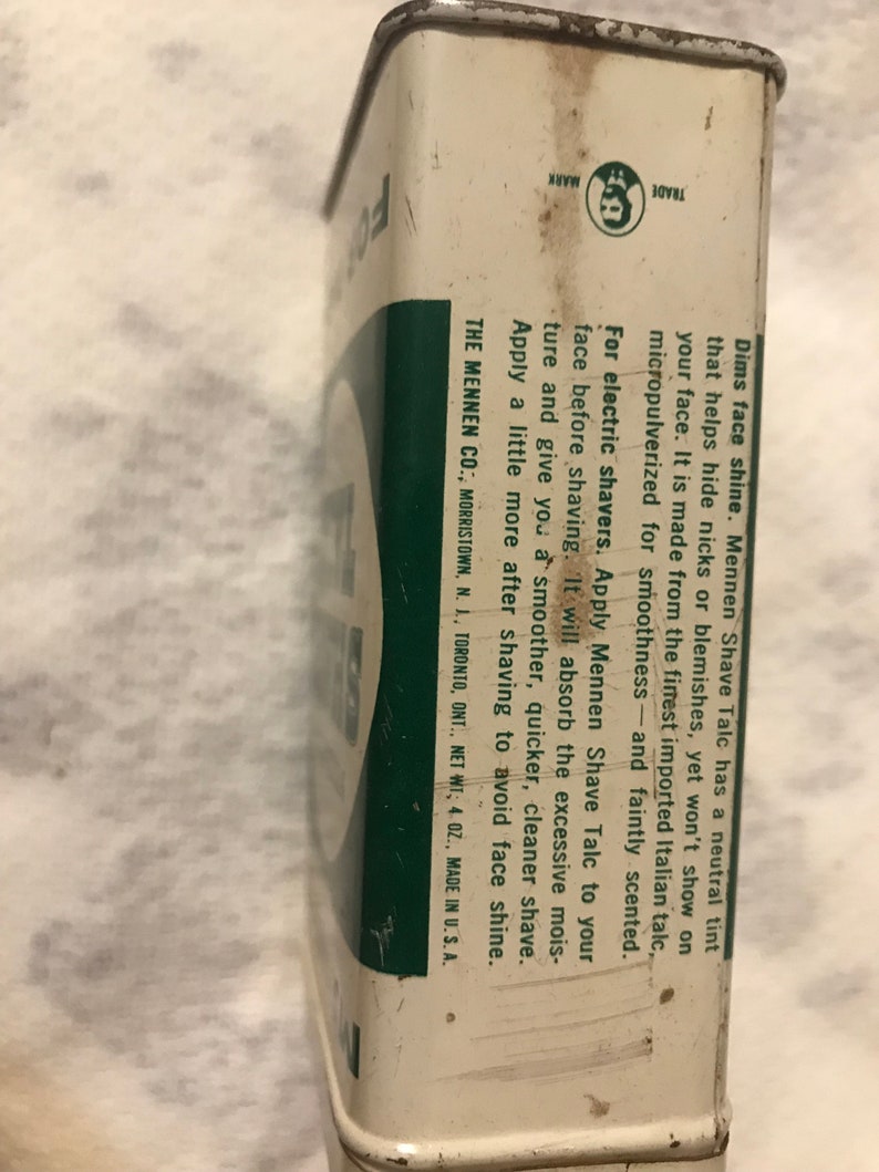 Mennens Shave Talc for Men Vintage Tin - Etsy