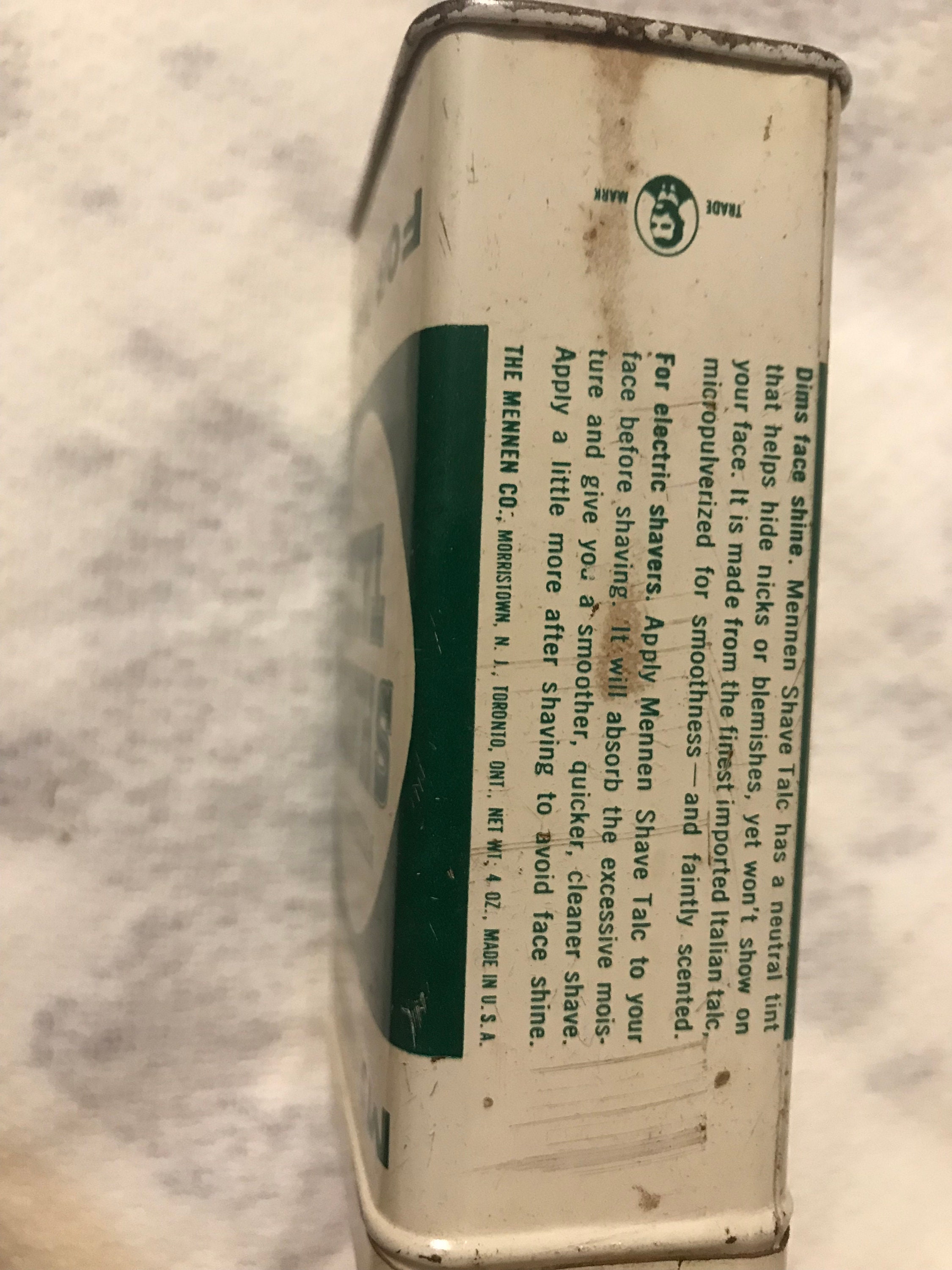 Mennens Shave Talc for Men Vintage Tin - Etsy