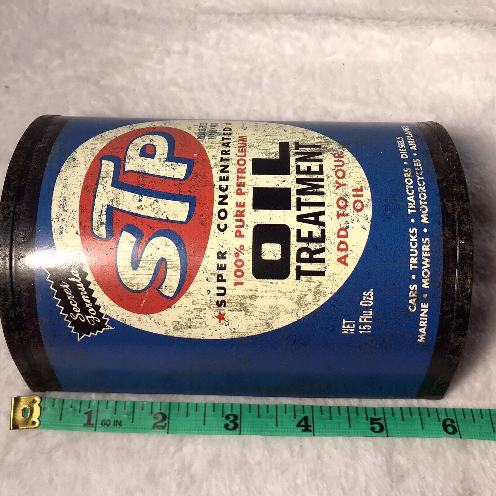 Vtg Style STP Oil Treatment Oil Can Metal Wall Decor, Man Cave or Shop ...