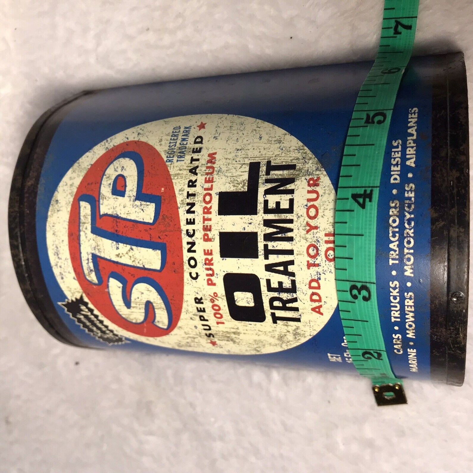 Vtg Style STP Oil Treatment Oil Can Metal Wall Decor, Man Cave or Shop ...