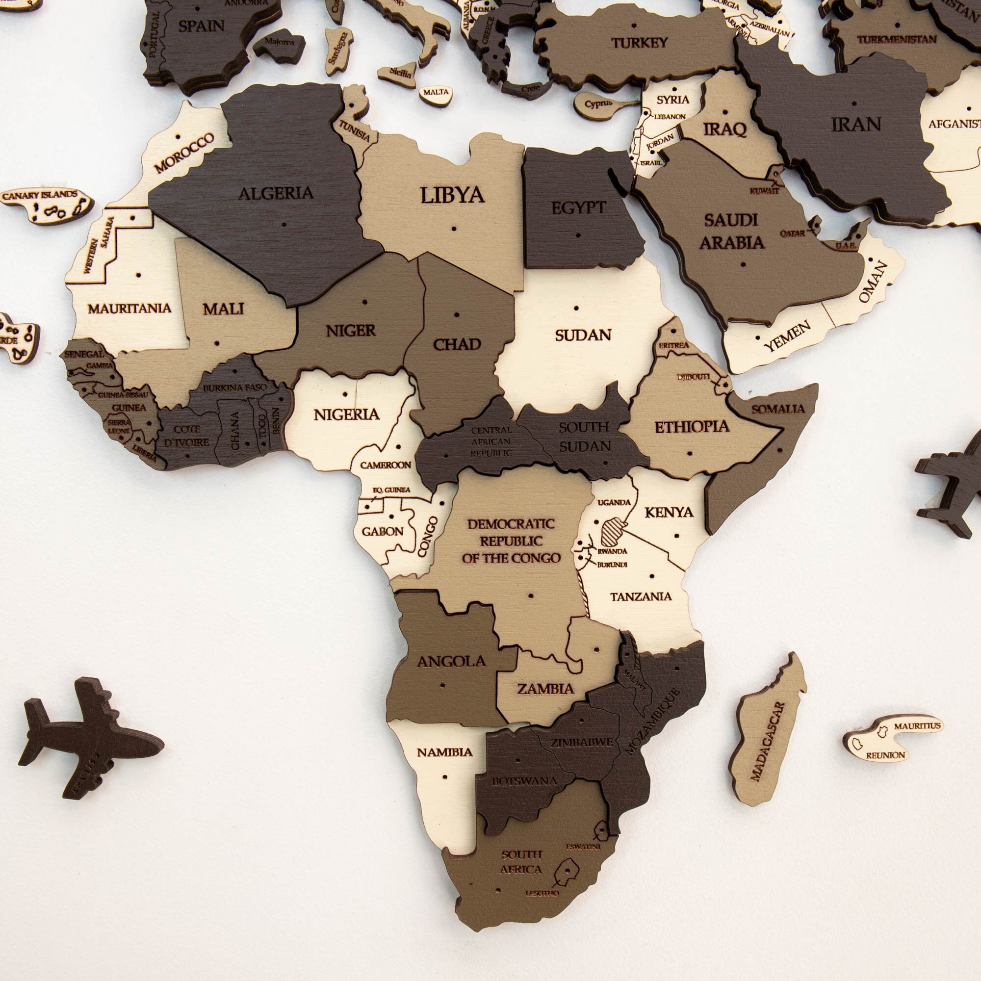 3D Wooden World Map, Housewarming Gift, Wall Art Travel Map, Home Wall ...