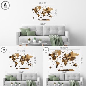 Wooden World Map in MDF With Oak Veneer - Rustic Wall Art, Handmade ...