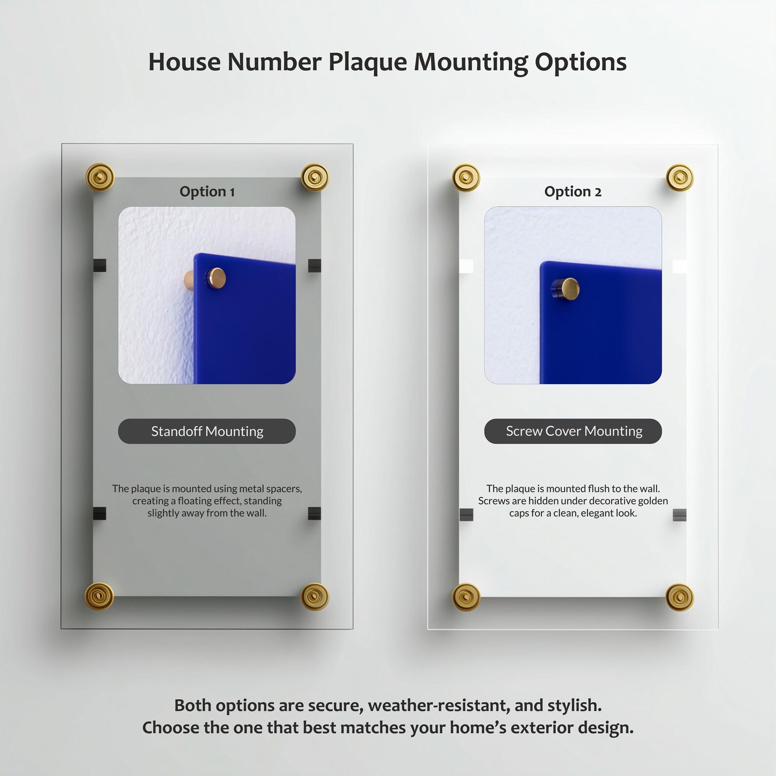 Modern House Number Sign: Glossy Blue Acrylic, White 3D Letters - Etsy