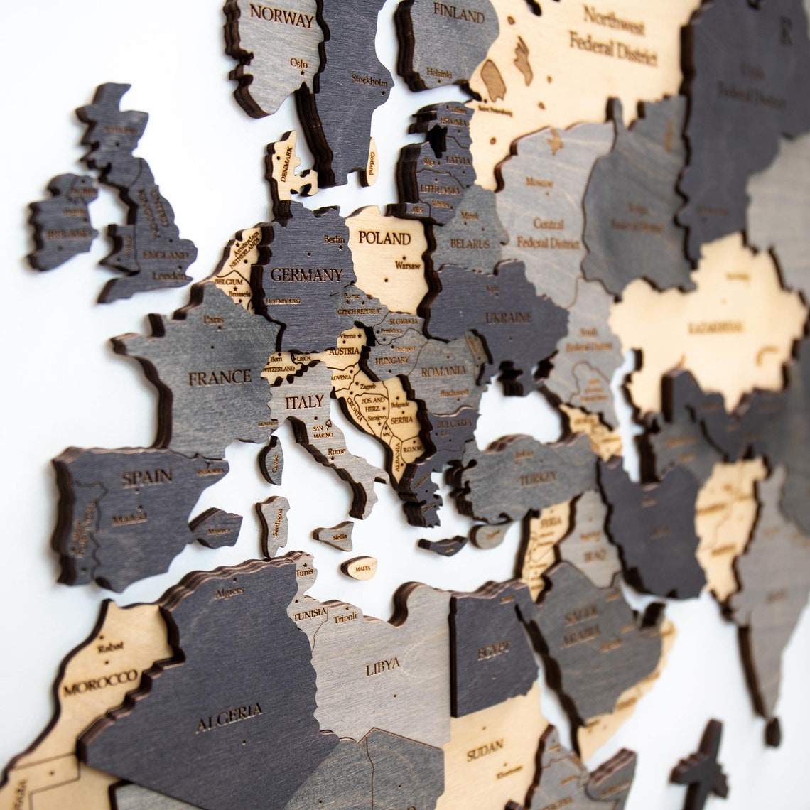 Wood World Map Wall Art Travel Wall Art Housewarming Gift - Etsy