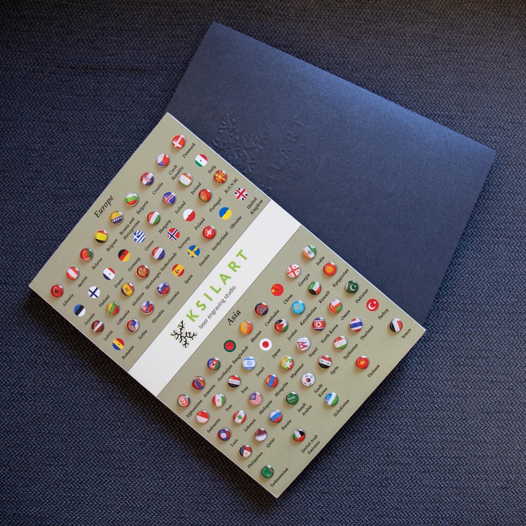 Kit of Flags Push Pins for Wooden World Map. - Etsy