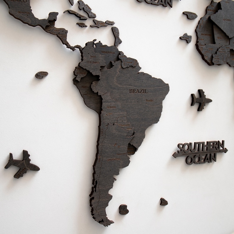 3D Wooden World Map, Wall Art Decor, Office Decor, Housewarming and ...