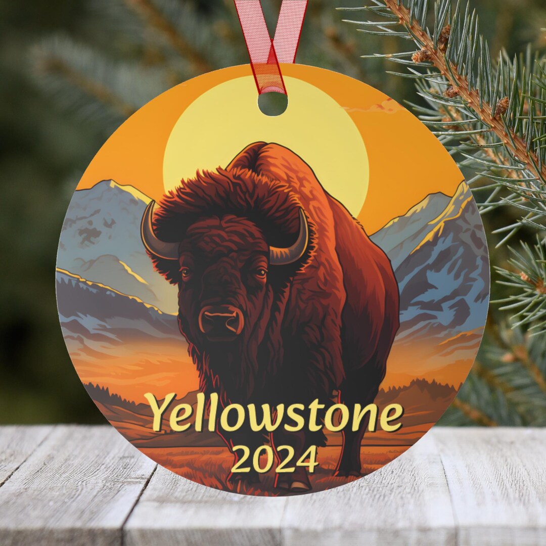 PERSONALIZED American Bison Metal Christmas Ornament. Your Text Added ...