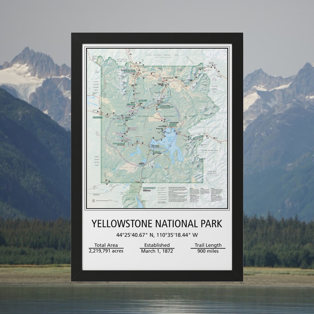 Yellowstone National Park Map | UNFRAMED | National Park Service Maps ...