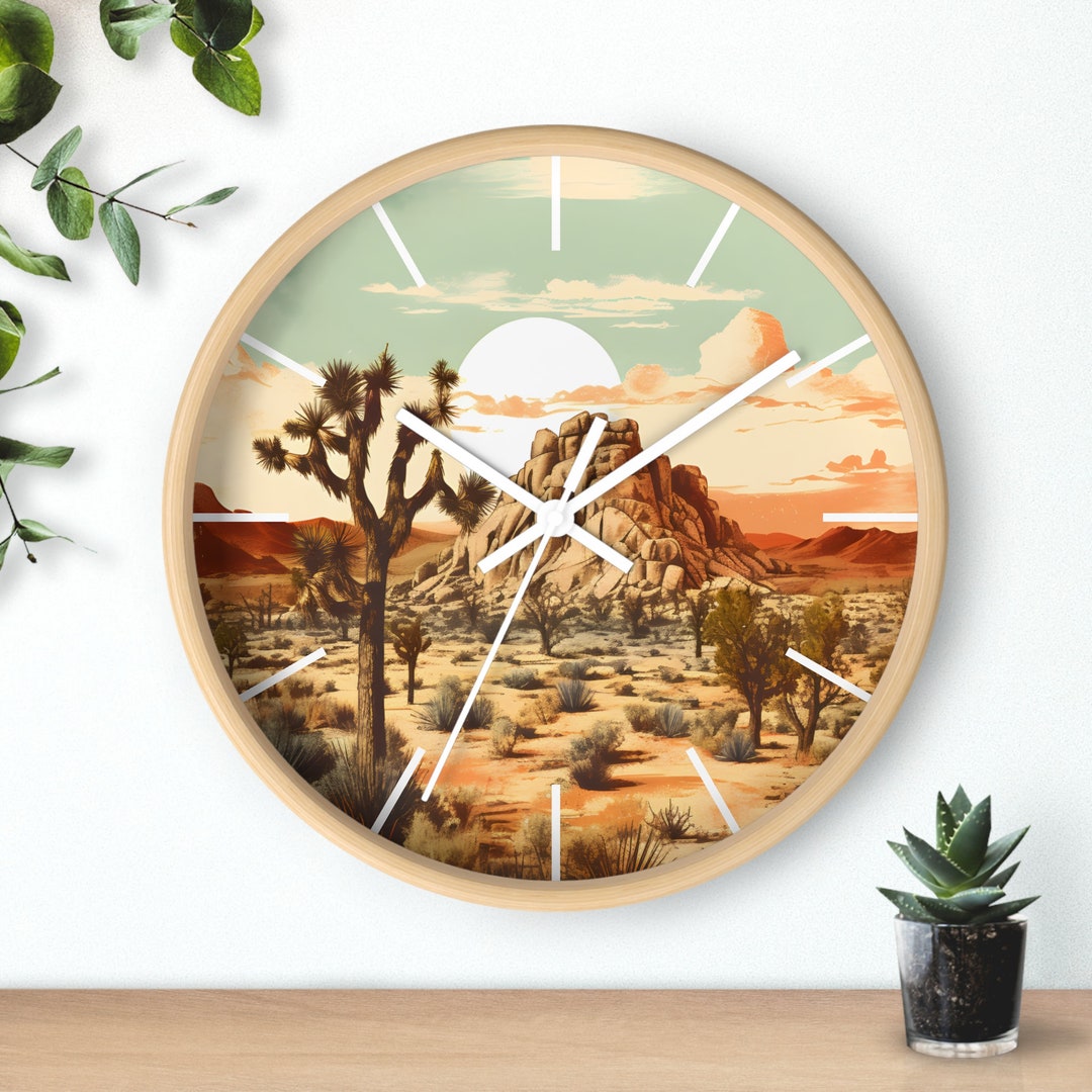 Joshua Tree National Park Clock. Wooden Wall Clock, Silent Wall Clock ...