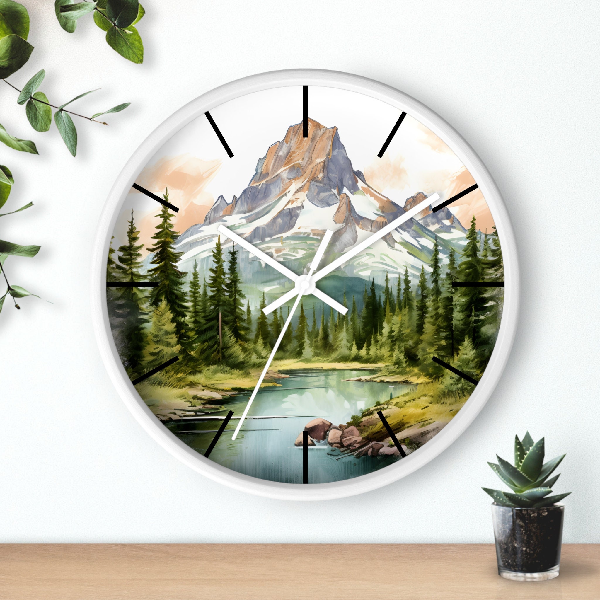 Glacier National Park Clock. Wooden Wall Clock Silent Wall - Etsy