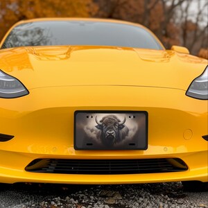 Smoky Bison Portrait Vanity Plate, American Buffalo Car Accessory ...